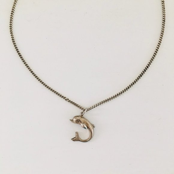 Jewelry | Vintage Sterling Silver Chain And Dolphin Pendant | Poshmark